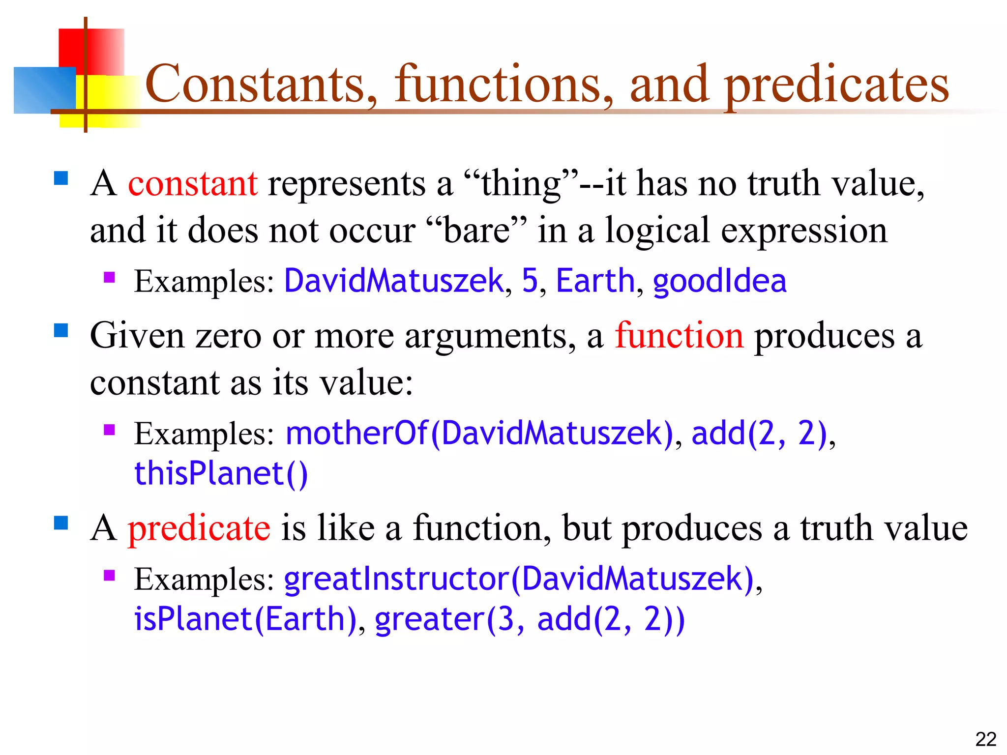 Propositional Logic and Pridicate logic | PPT