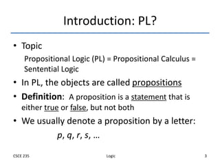Introduction to Logic Spring 2007 Introduction to Discrete Structures.ppt
