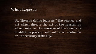 Logic and Philosophy Logic and Philosoph | PPTX