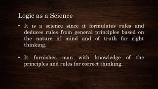 Logic and Philosophy Logic and Philosoph | PPTX