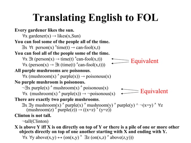 Propositional and first-order logic different chapters | PPT