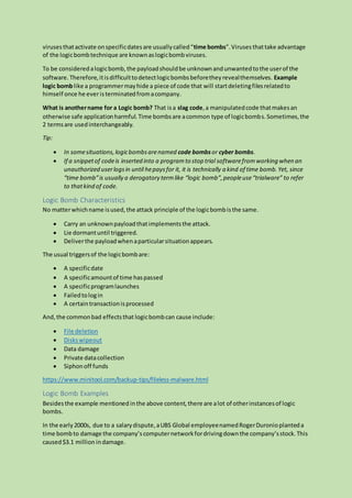 Logic bomb virus | DOCX