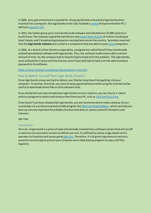 Logic bomb virus | DOCX