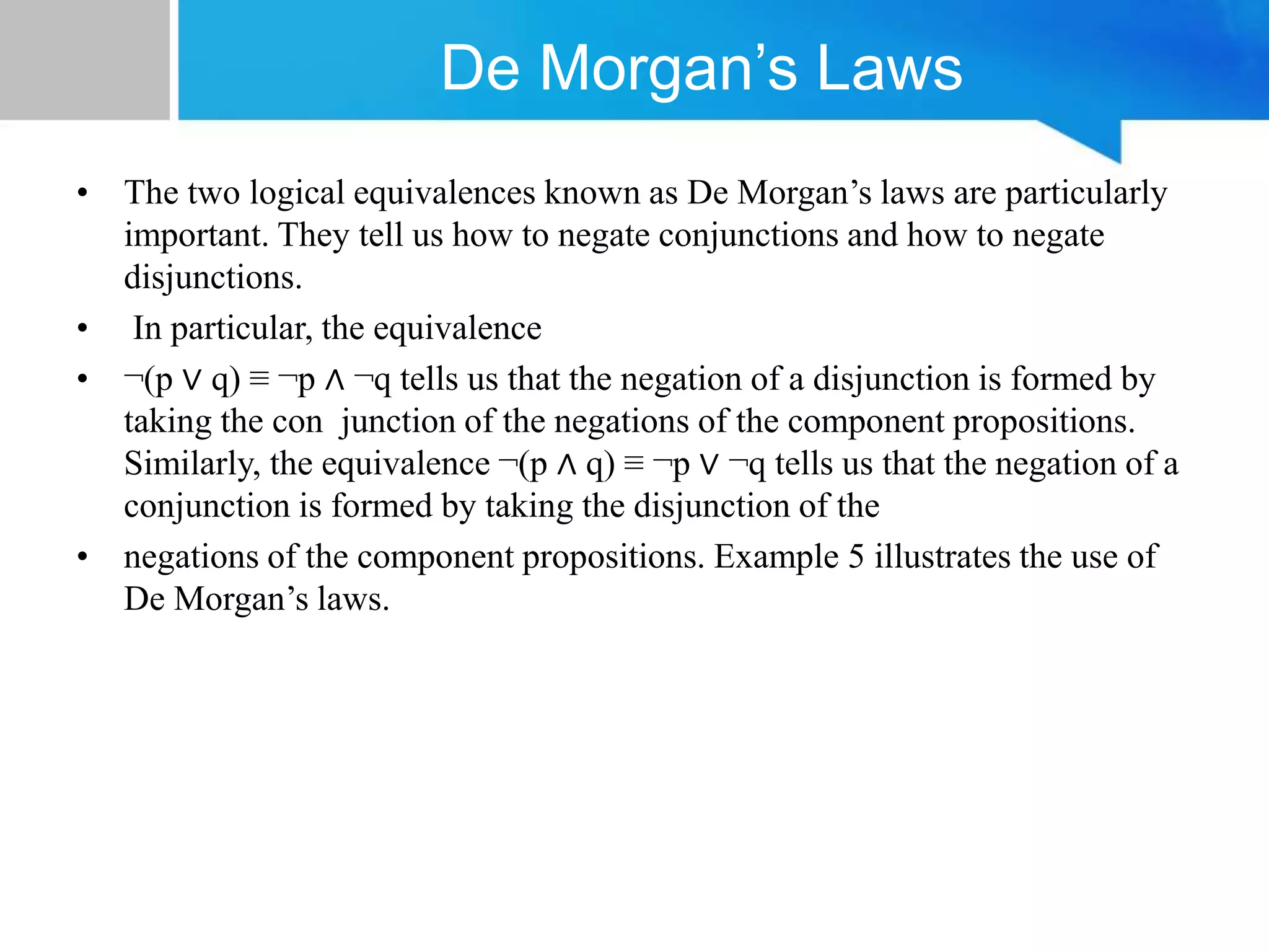 discrete mathematics precedence of logical operators | PPT
