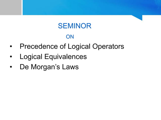 discrete mathematics precedence of logical operators | PPT