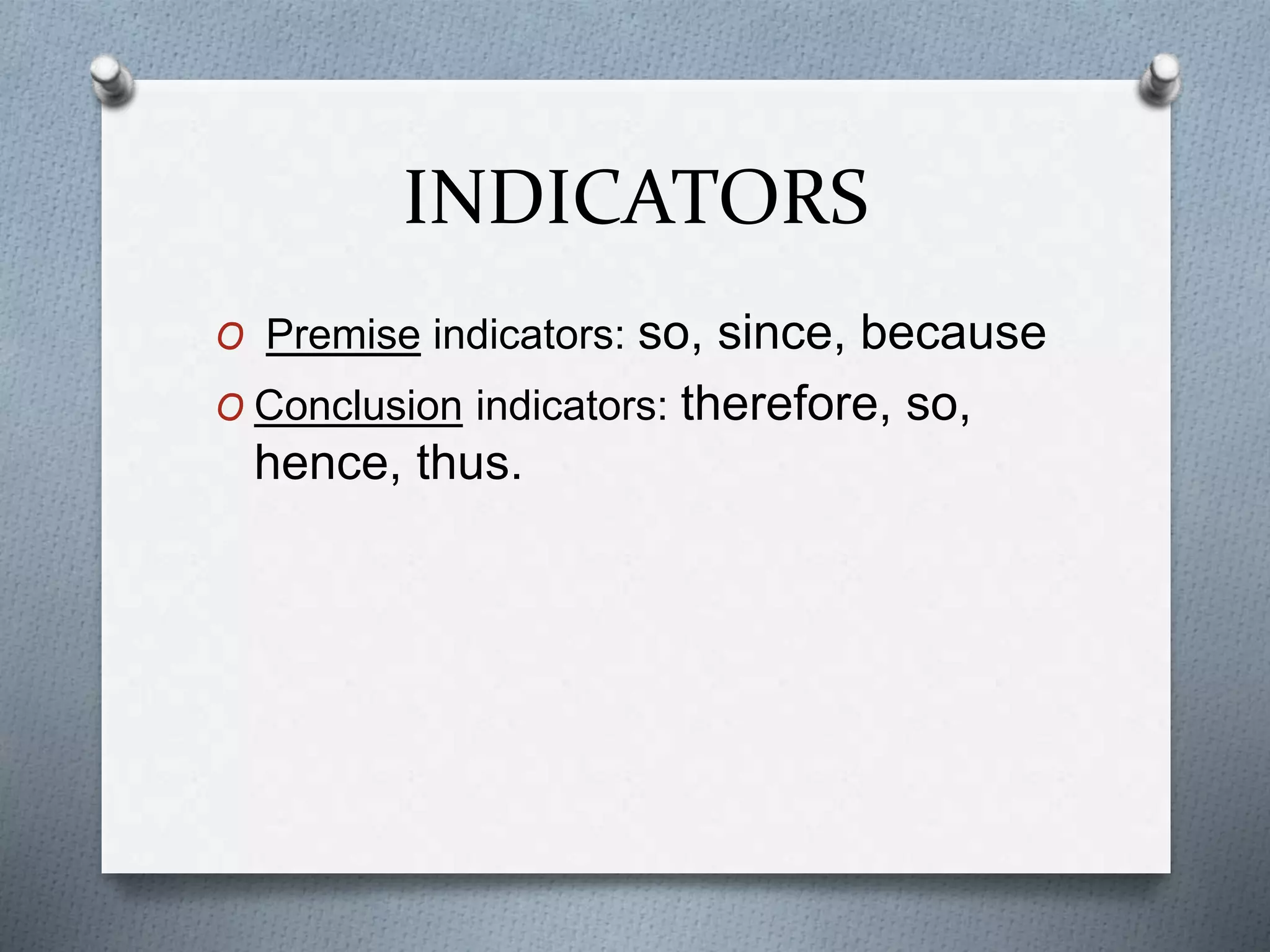 Logic 1 intro args premise_ concl_10141 | PPT