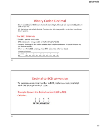 numbering system binary and decimal hex octal | PDF