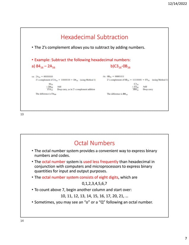numbering system binary and decimal hex octal | PDF