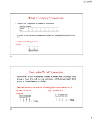 numbering system binary and decimal hex octal | PDF