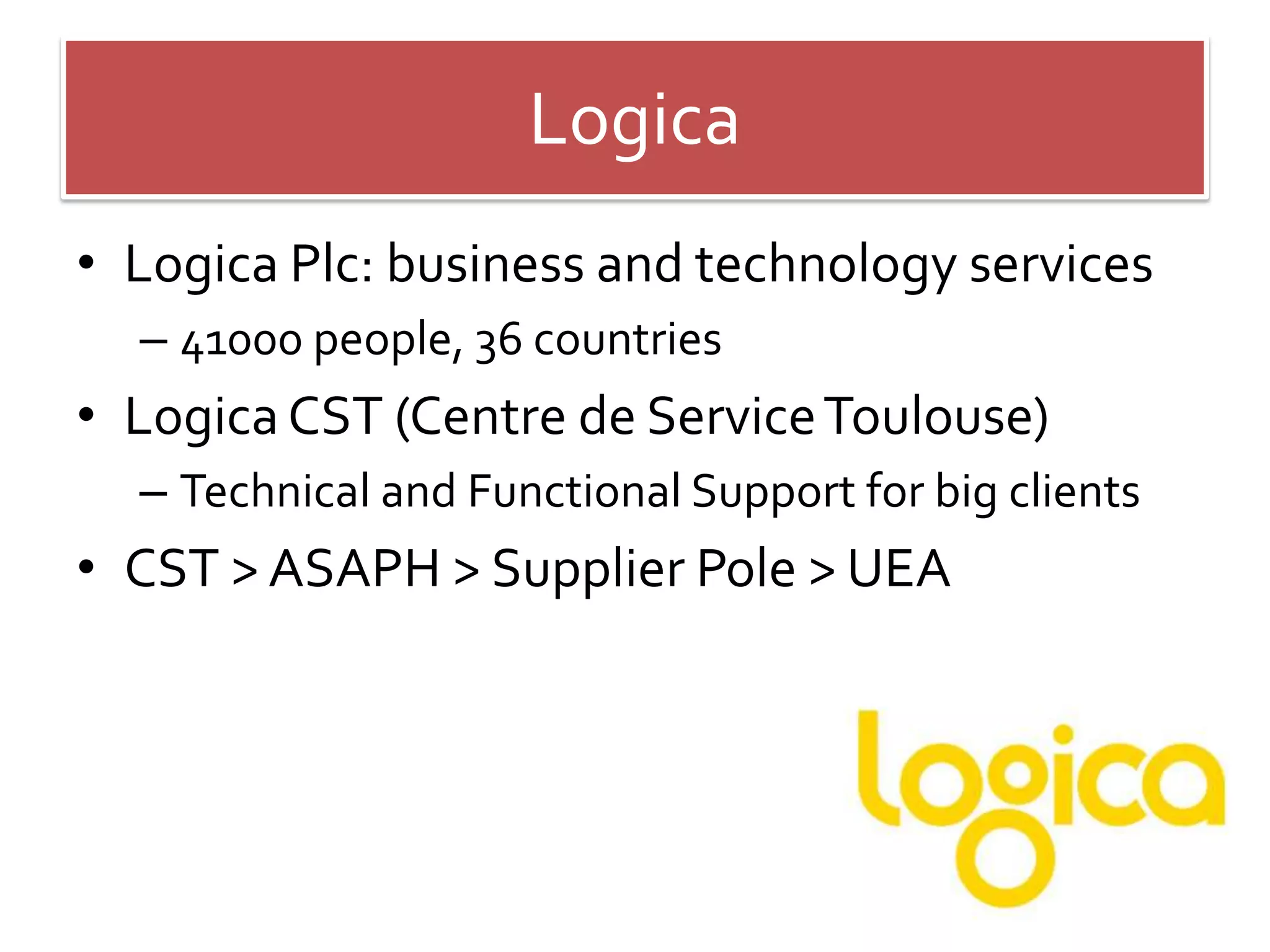 Internship: Knowledge Management at Logica CST | PPT