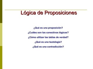 LOGICA DE PROPOSICIONES matematica 1.ppt