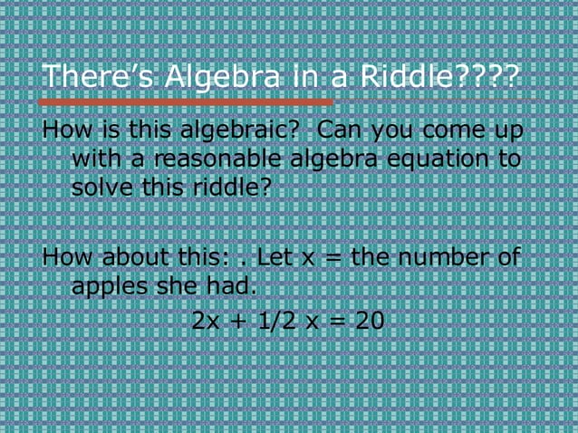 Logical Reasoning Algebra 1 | PPT | Programming Languages | Computing