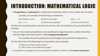 Logical arguments and its computer applications. | PPSX