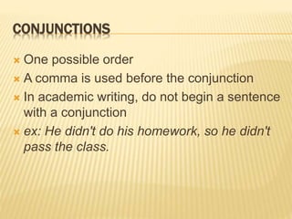 Uses of Logical Connectors Lesson for Grade 7 English | PPTX