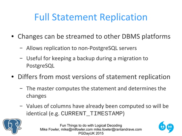 Fun Things to do with Logical Decoding | ODP