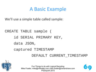 Fun Things to do with Logical Decoding | ODP