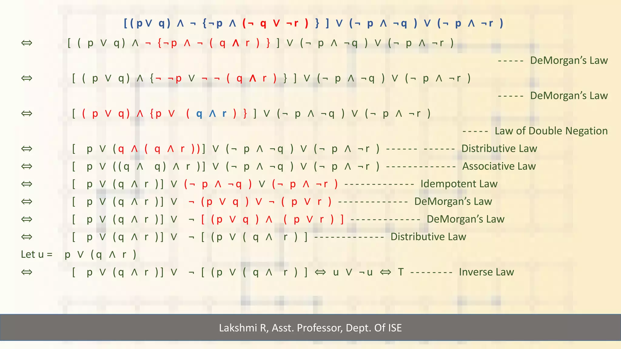 Logical equivalence, laws of logic | PDF