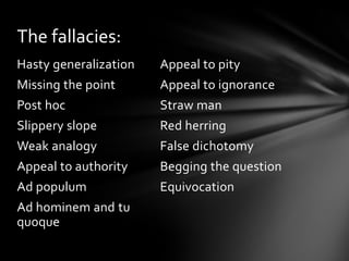 Logical fallacies | PPTX