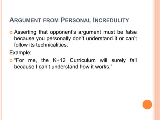 Logical fallacies for english | PPT