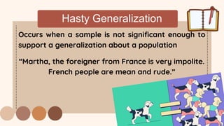 Logical Fallacies and Arguments and Factual Evidences to Defend a Stand ...