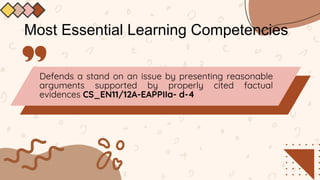 Logical Fallacies and Arguments and Factual Evidences to Defend a Stand ...