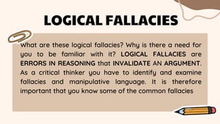 Logical Fallacies and Arguments and Factual Evidences to Defend a Stand ...