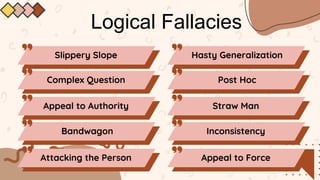 Logical Fallacies and Arguments and Factual Evidences to Defend a Stand ...