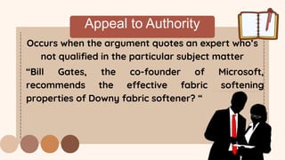 Logical Fallacies and Arguments and Factual Evidences to Defend a Stand ...