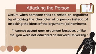 Logical Fallacies and Arguments and Factual Evidences to Defend a Stand ...