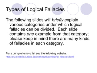 Logical Fallacies Basics | PPT