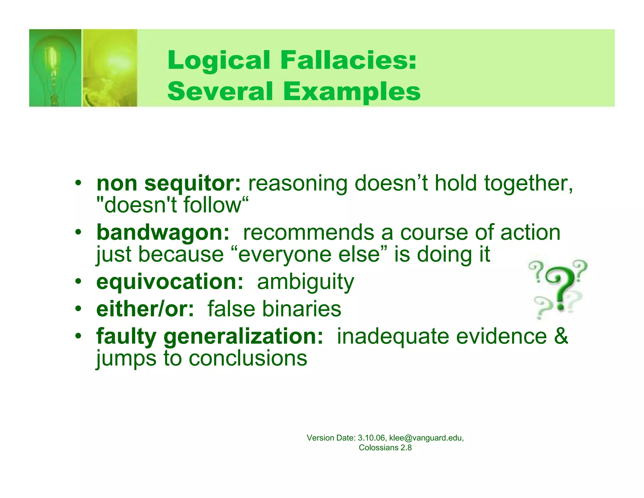 Logical fallacies ppt[1] | PDF