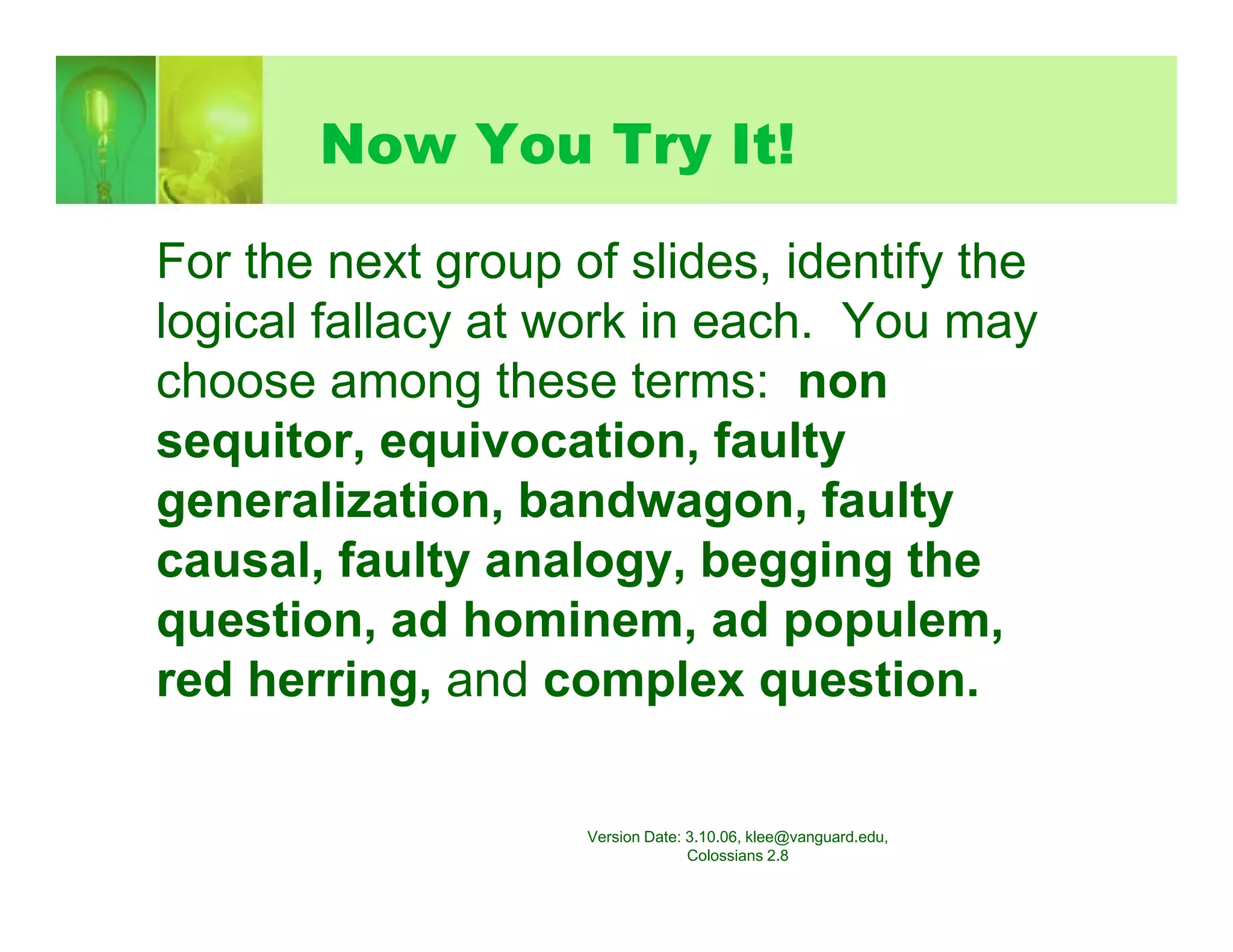 Logical fallacies ppt[1] | PDF