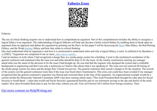 Logical Fallacy Essay | PPT