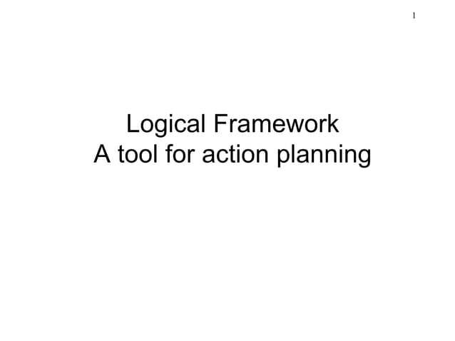 lecture about project management: Logical Framework.ppt