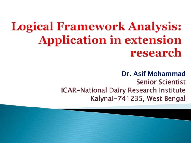 Logical Framework Analysis.pptx | Technology & Computing