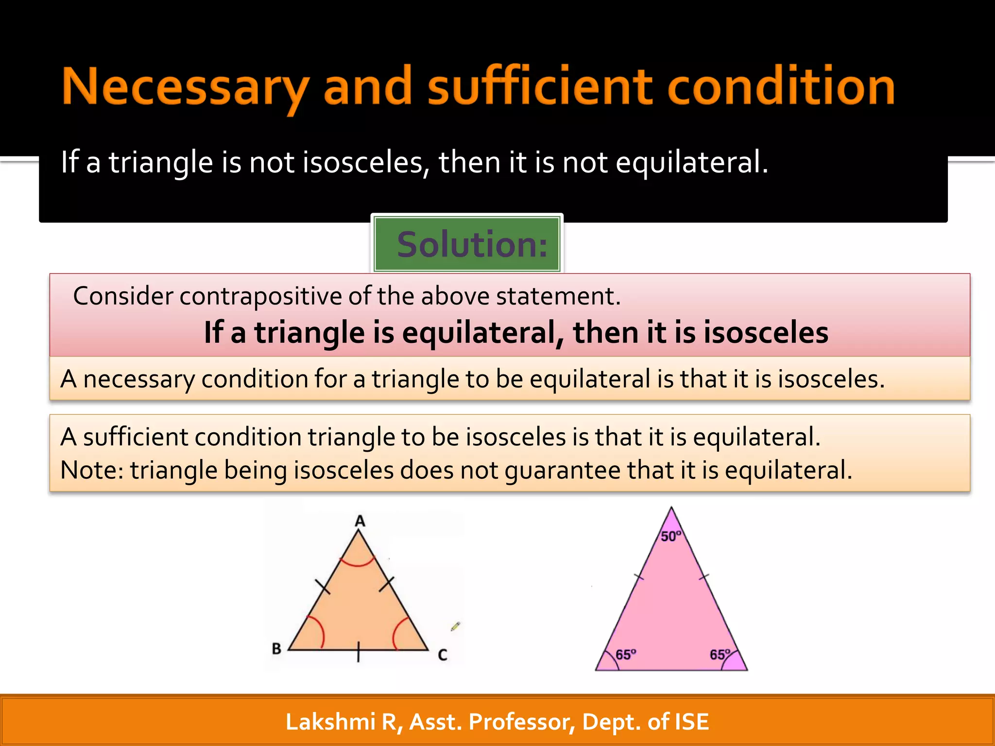 Logical implication - Necessary and Sufficient conditions | PDF