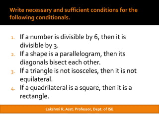 Logical implication - Necessary and Sufficient conditions | PDF ...