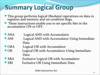 Logical instruction of 8085 | PPT