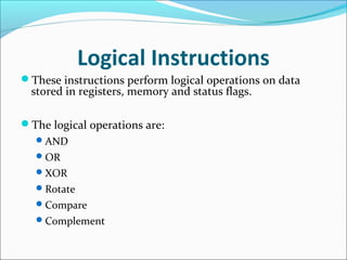 Logical instruction of 8085 | PPT