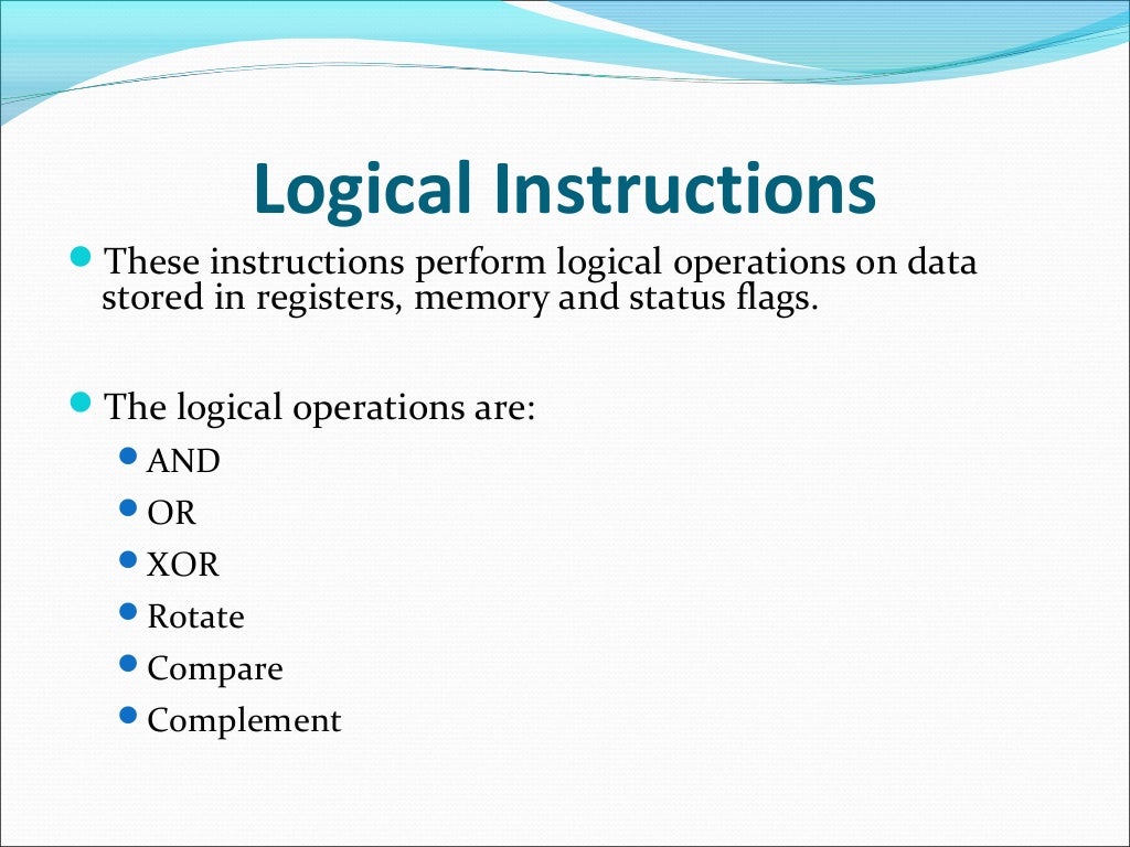 Logical instruction of 8085