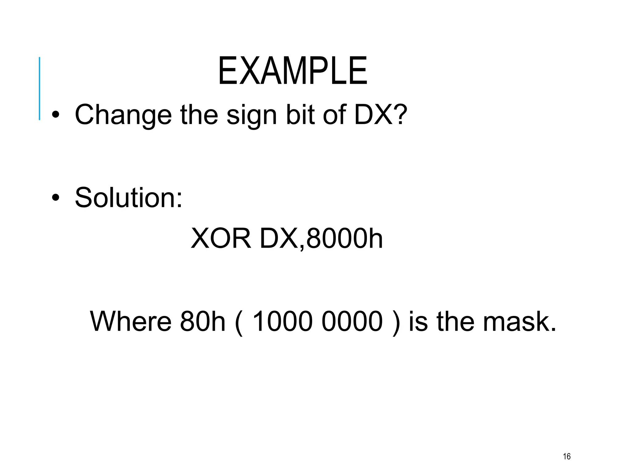 Logical instructions (and, or, xor, not, test) | PPTX