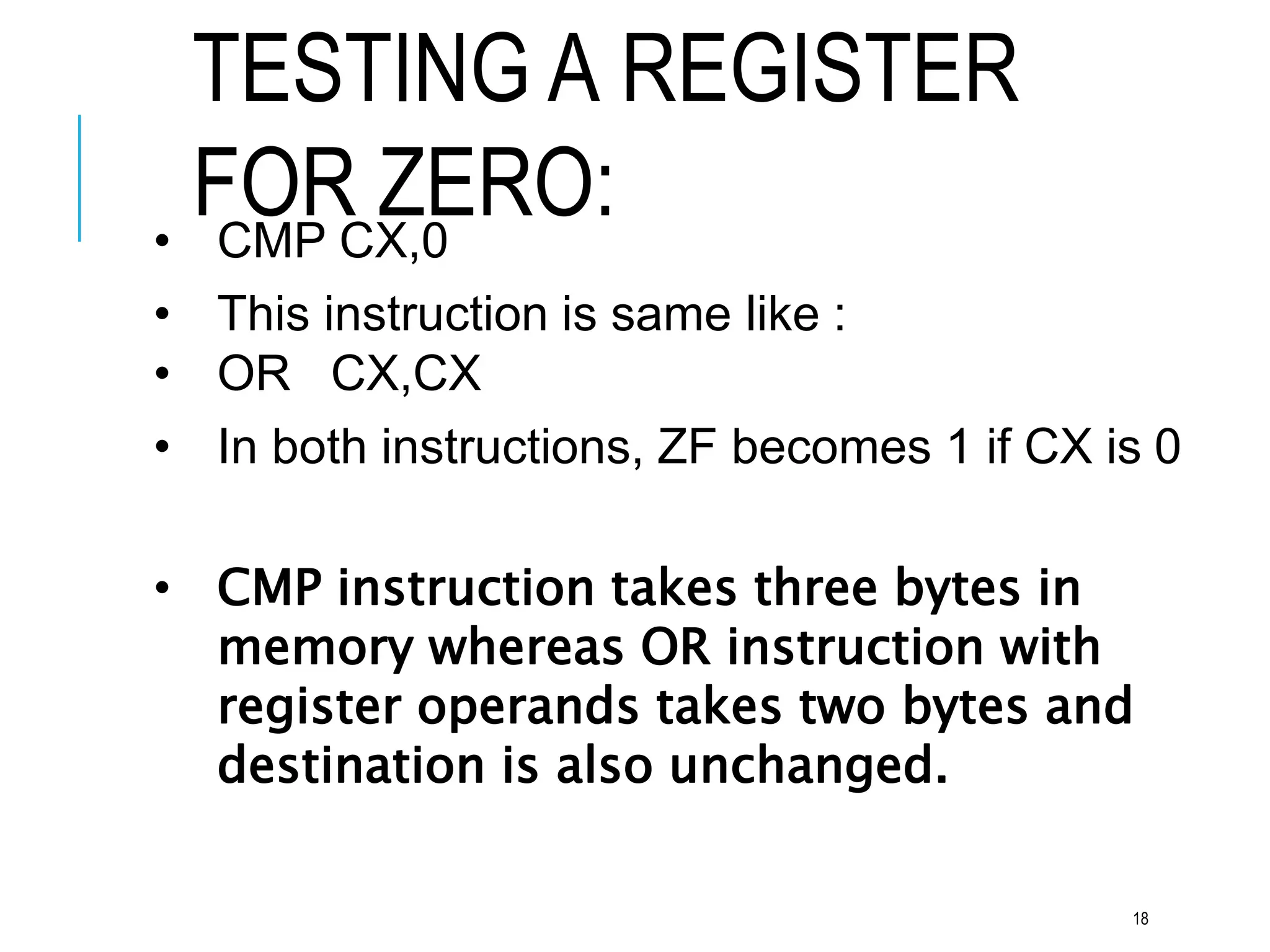 Logical instructions (and, or, xor, not, test) | PPTX