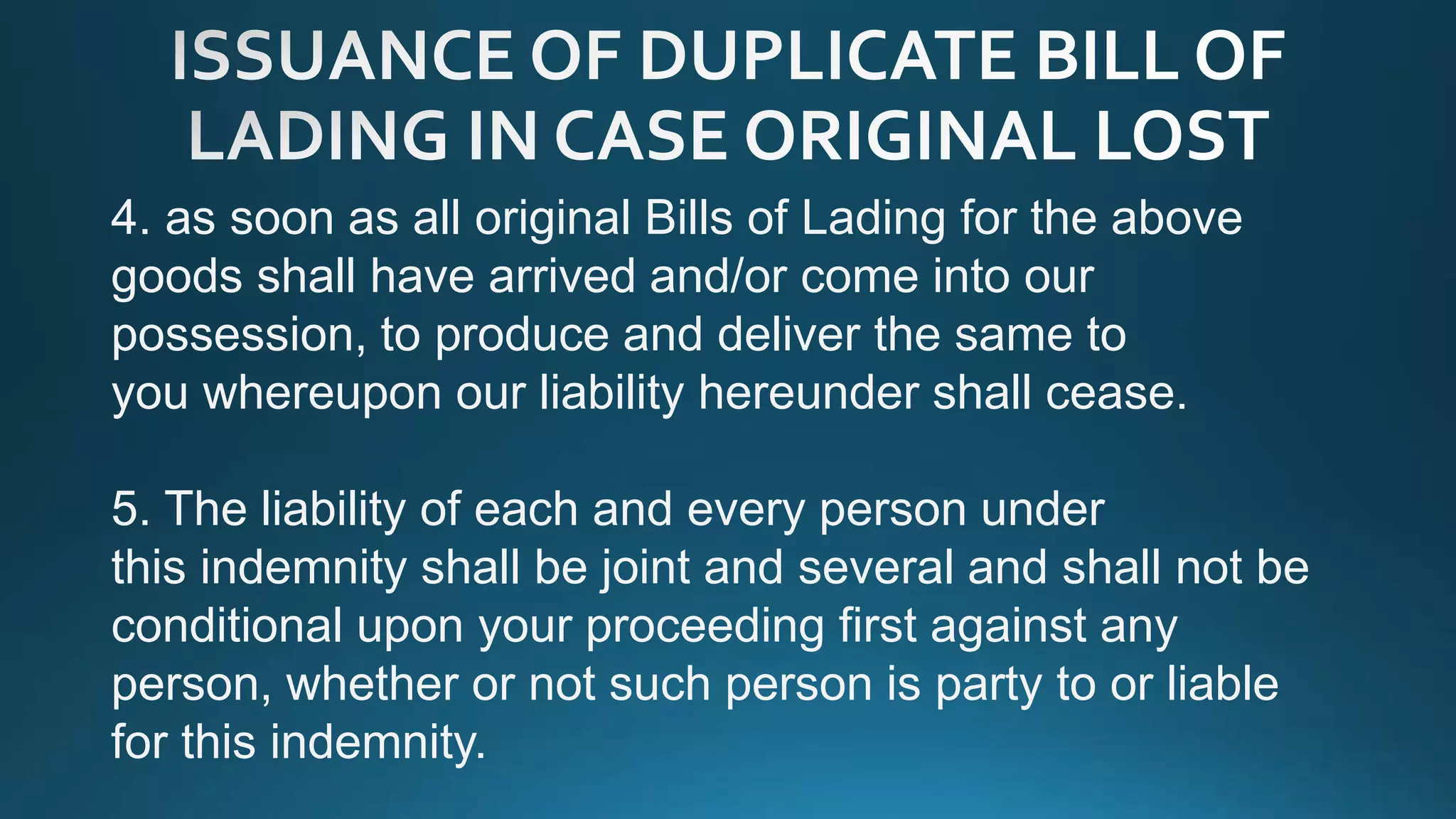 WHAT TO DO WHEN THE ORIGINAL BILL OF LADING IS LOST? | PPTX