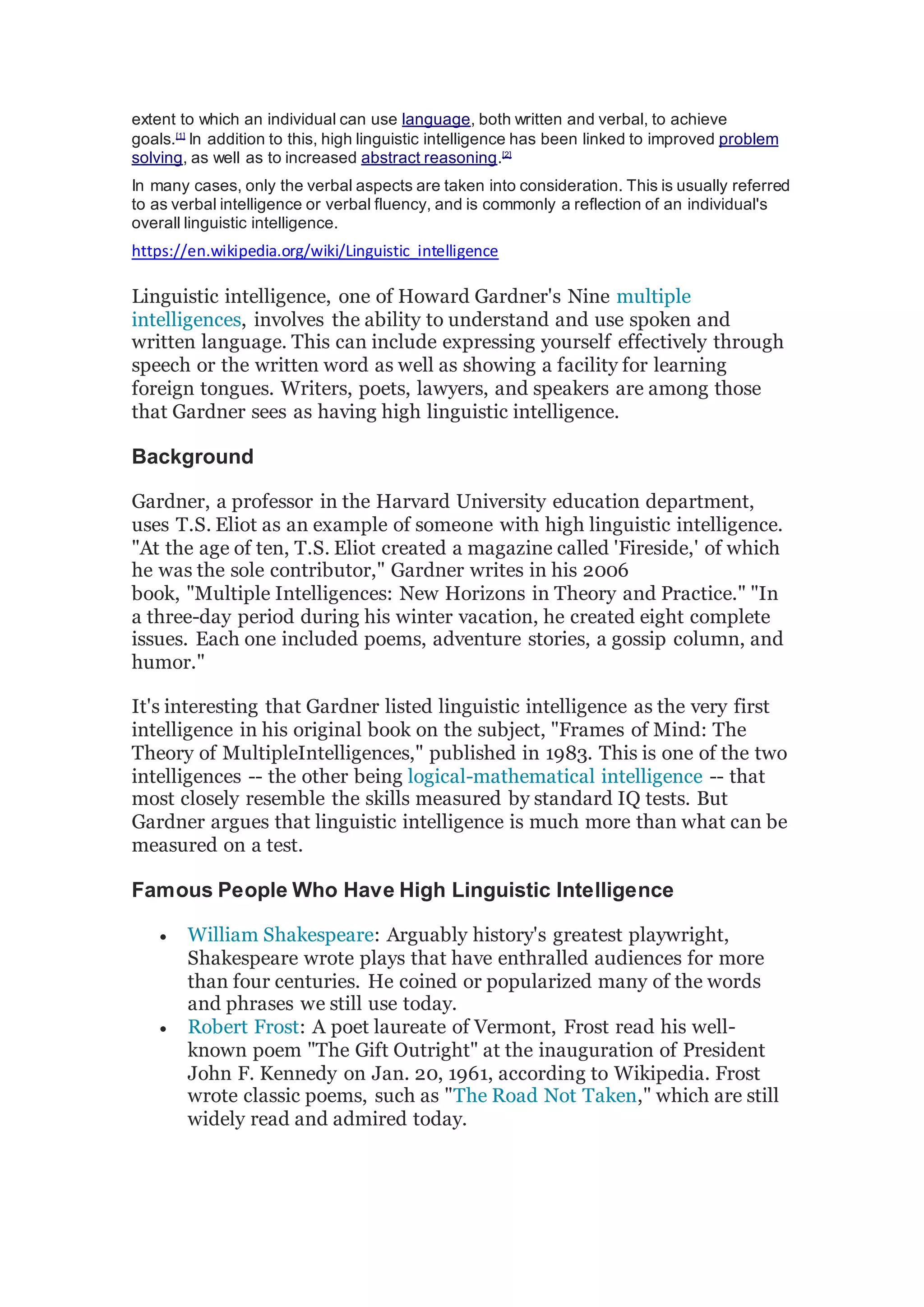 Logicalmathematical and linguistic intelligent | DOCX