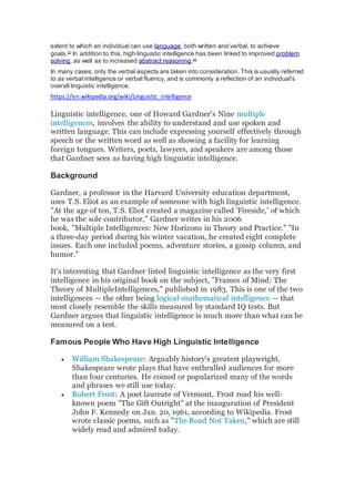 Logicalmathematical and linguistic intelligent | DOCX | Educational ...