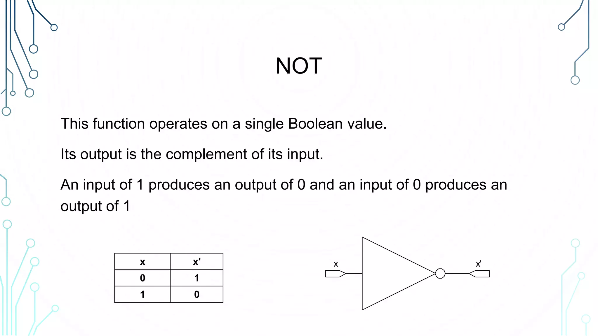 Logical operations & boolean algebra | PPT