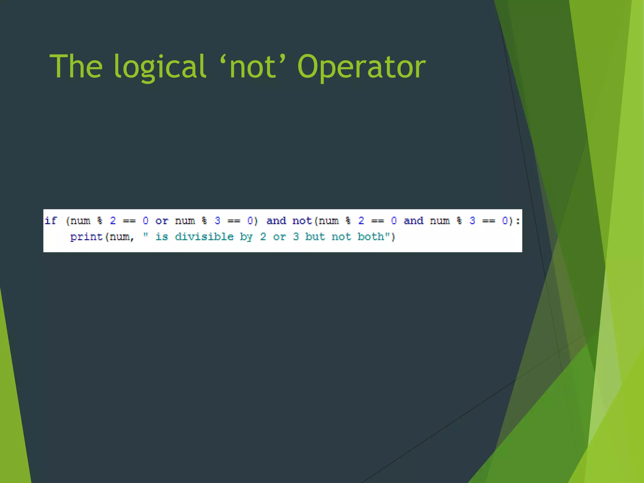 Logical Operators | PPTX
