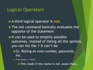 Logical Operators | PPT