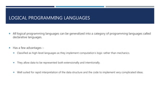 Logical programming languages and functional programming languages | PPT
