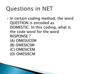 Logical Reasoning for NET SET Exam | PPTX